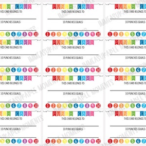 Reward Punch Card, Behavior Card, Chore Chart Punch Card, Reward Card ...