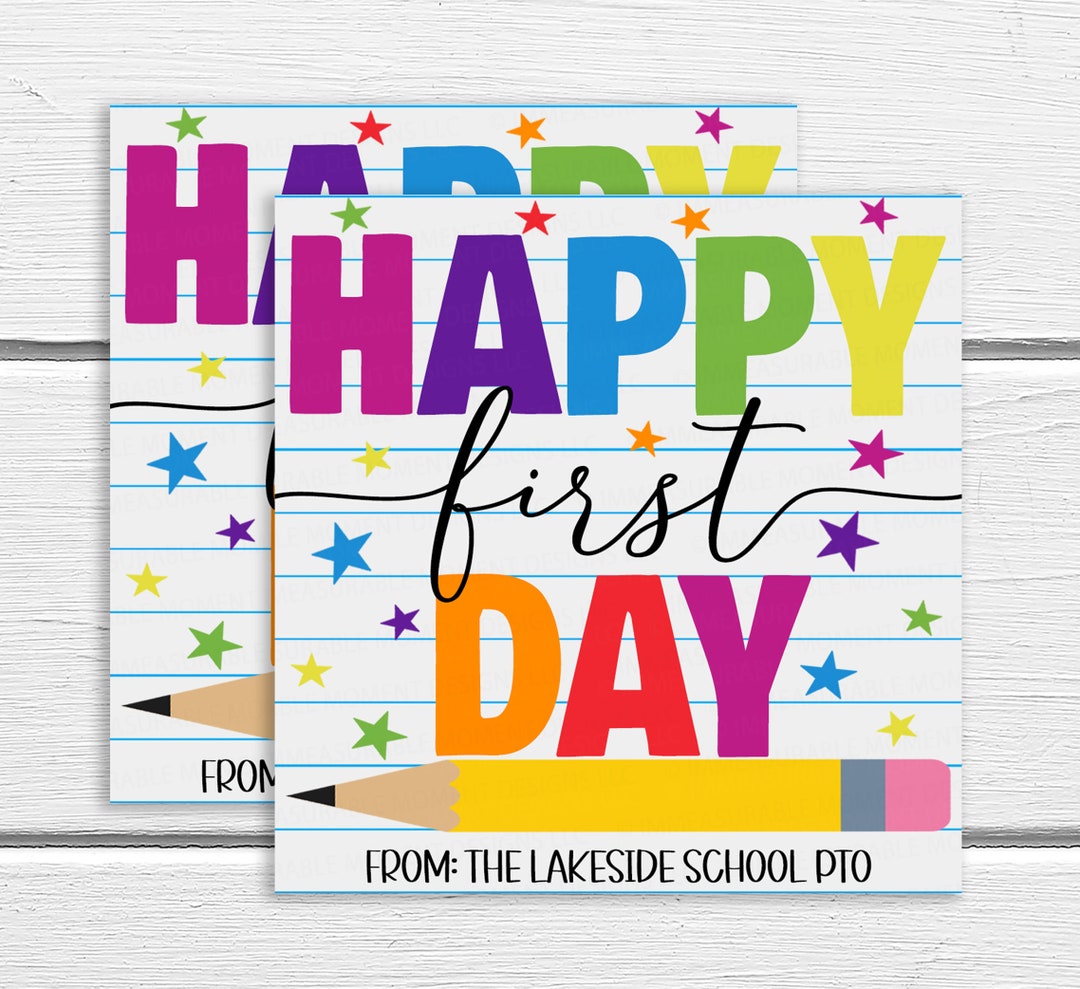 First Day of School Gift Tag, Welcome Back, Student Teacher Label, New ...