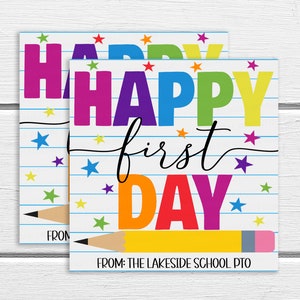 First Day of School Gift Tag, Welcome Back, Student Teacher Label, New ...