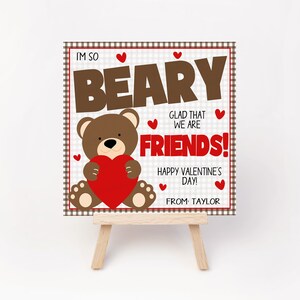 Valentine Gummy Bear Candy Tag, Editable Beary Glad We Are Friends ...