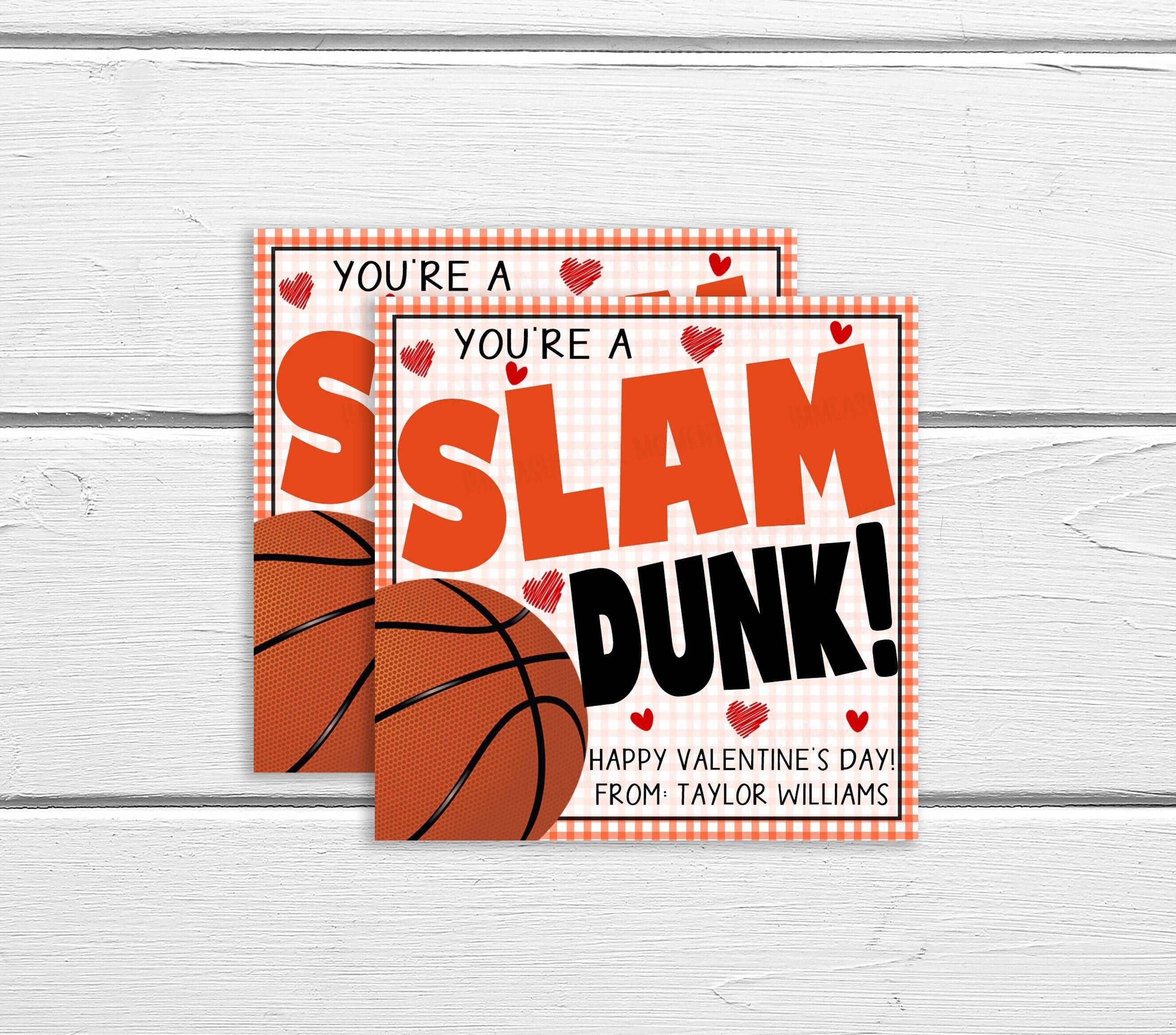 Valentine Basketball Gift Tags, Editable Sports Gift Tag, DIY You're A ...