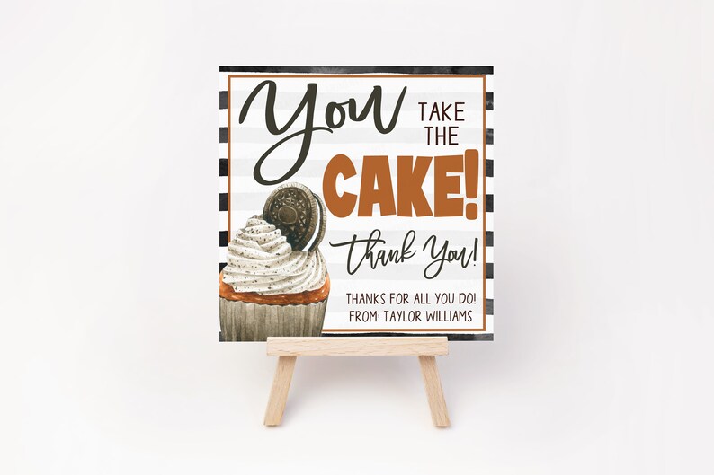 Cupcake Gift Tag, You Take the Cake, Cookie & Cream, School Teacher ...