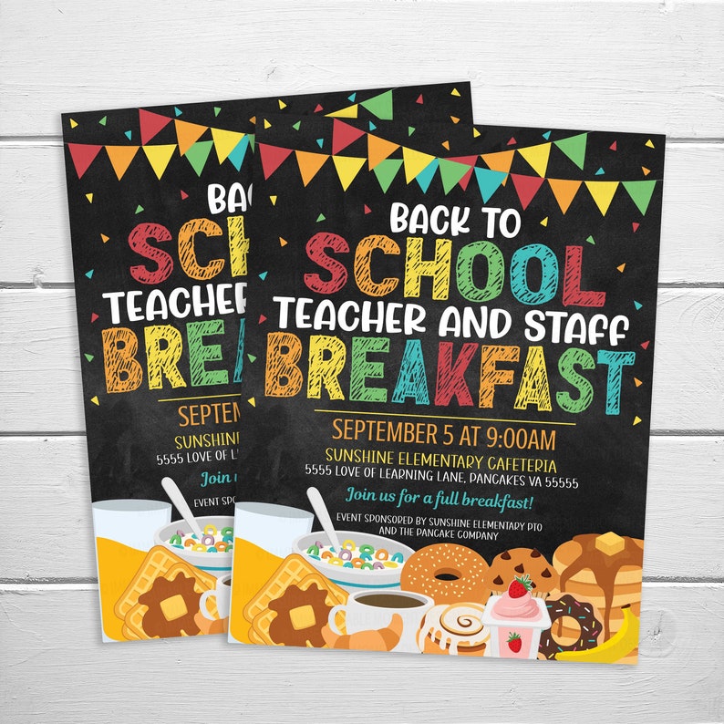 Back to School Teacher Staff Breakfast Flyer PTO PTA School - Etsy