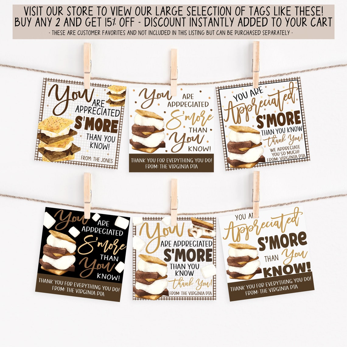 S'more Appreciation Gift Tag You Are Appreciated - Etsy