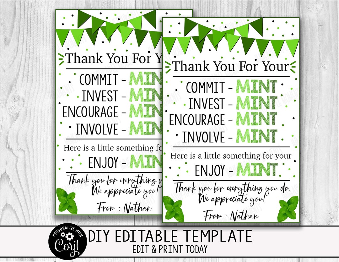 Thank You Appreciation Gift Tag, Teacher Appreciation, Employee ...