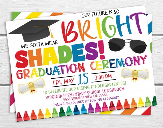 Preschool Graduation Invitation, Kindergarten PreK Elementary Ceremony ...