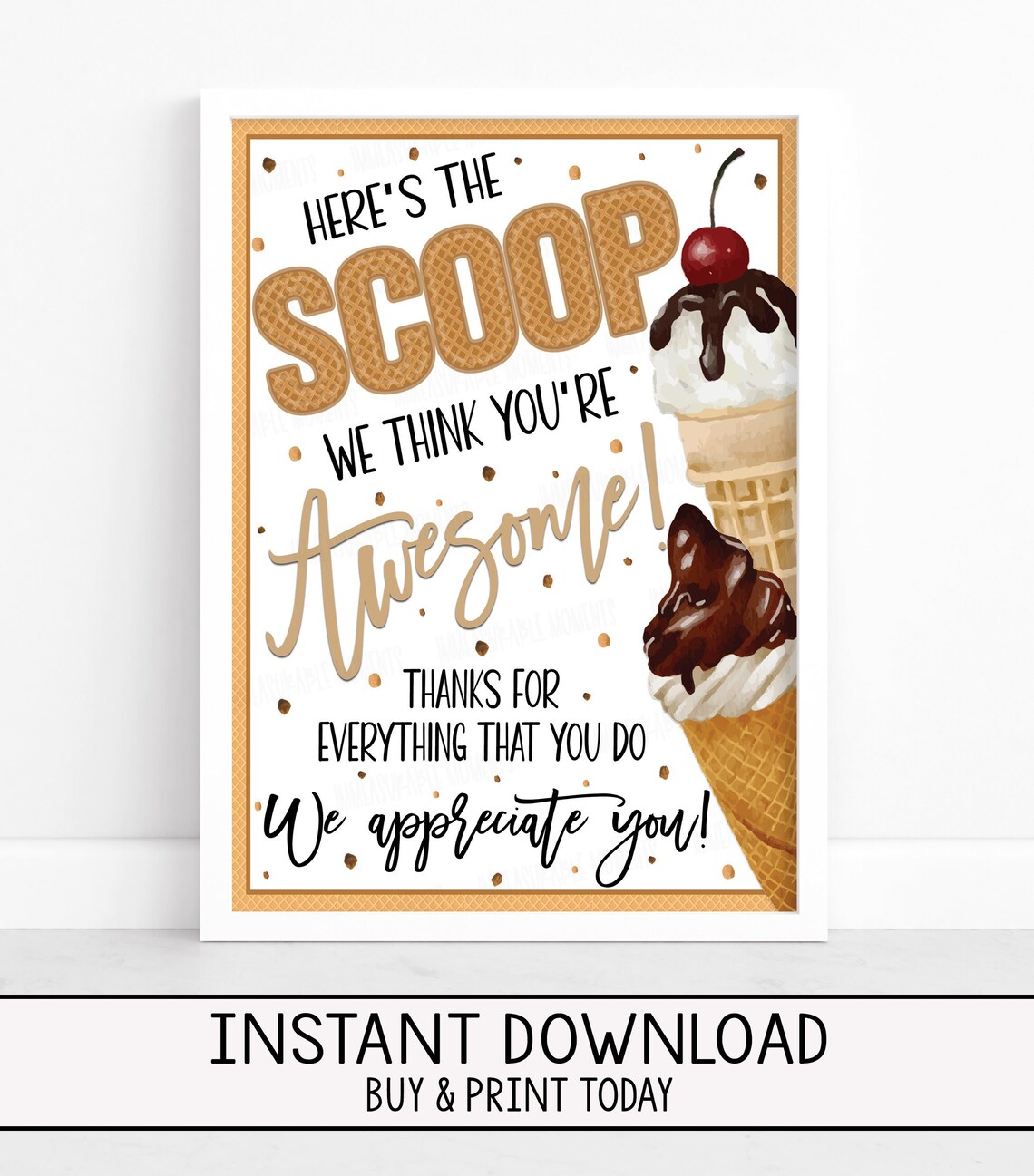 Ice Cream Party Appreciation Sign Employee Teacher Nurse - Etsy