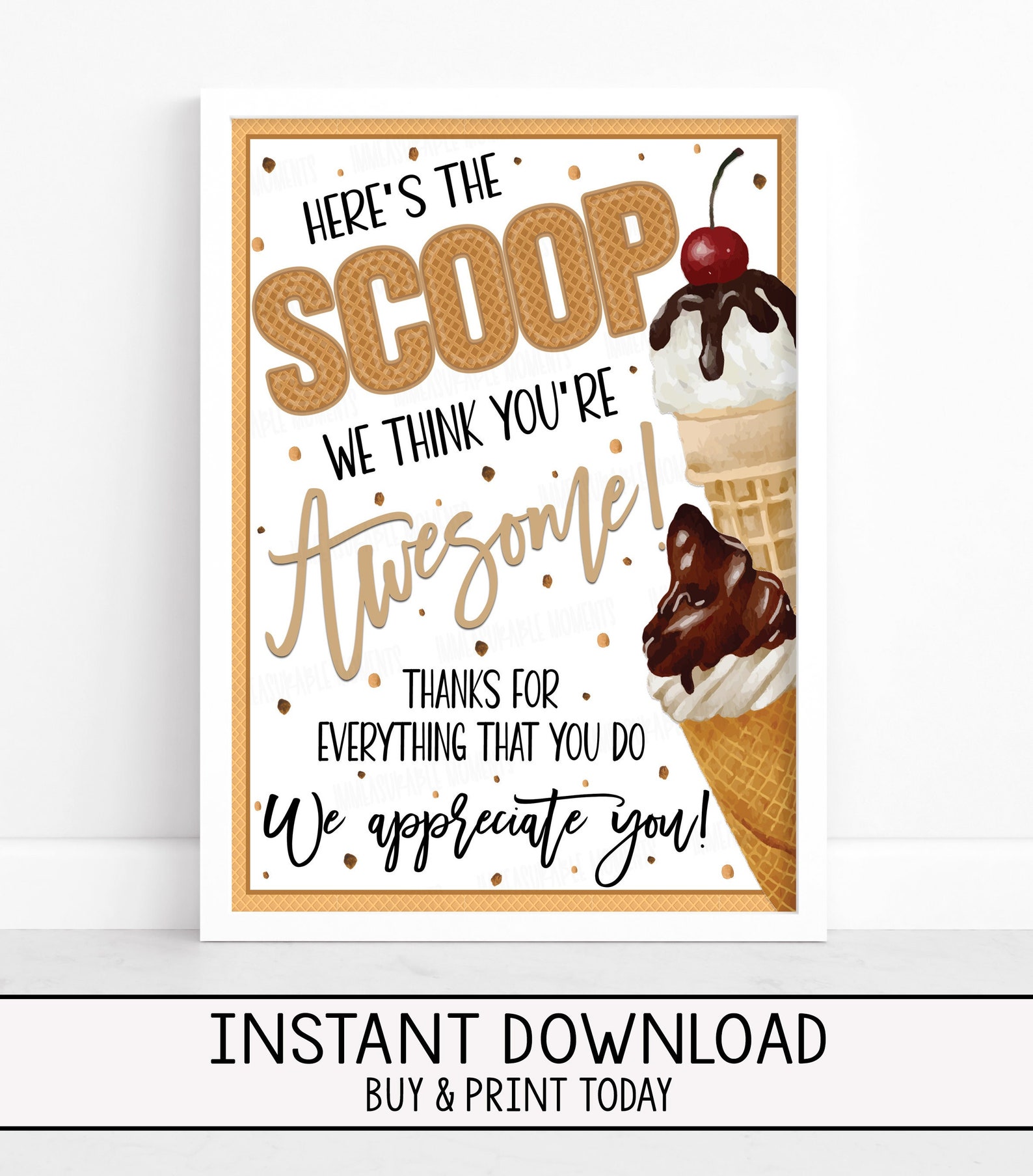 Ice Cream Party Appreciation Sign Employee Teacher Nurse - Etsy