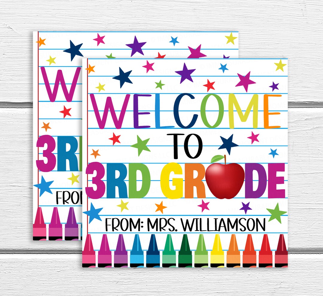 Welcome to Third Grade Gift Tag, New School Year 3rd Grade Student Gift ...