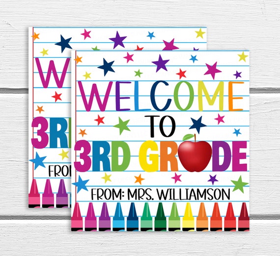 Welcome To Third Grade Gift Tag, New School Year 3rd Grade Student Gift ...
