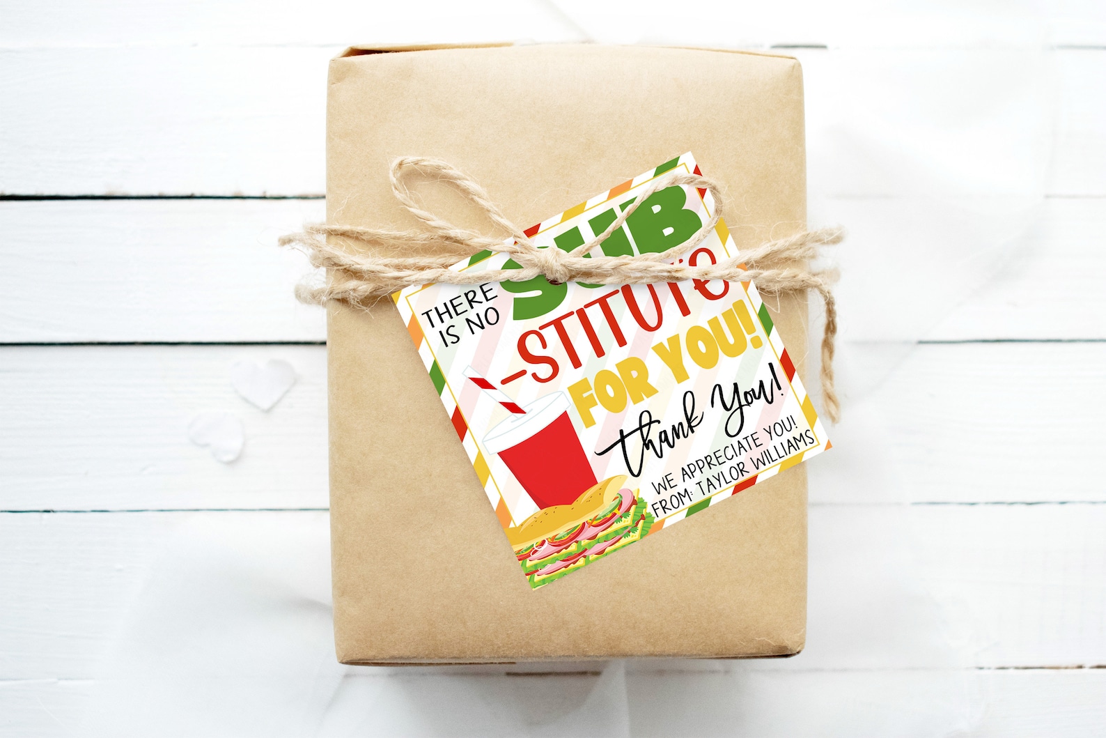 Sub Sandwich Gift Tags, There is No Substitute for You, Lunch Brunch ...