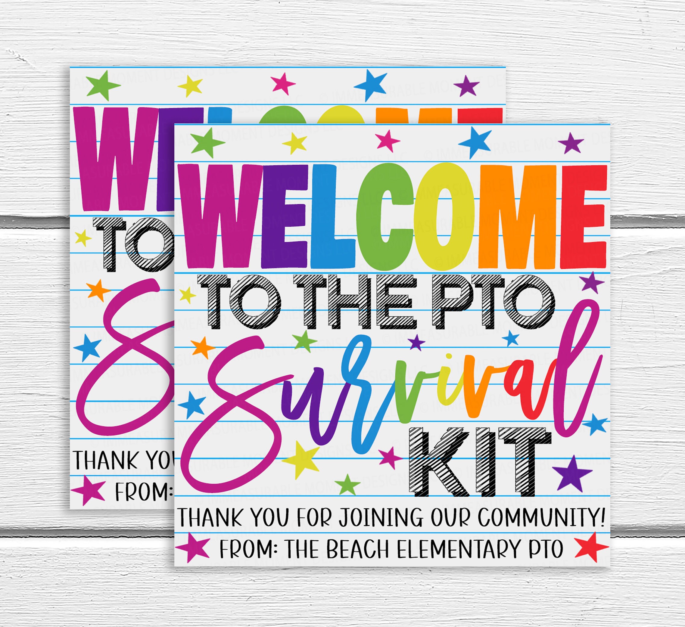 PTO Survival Kit Gift Tag Welcome New Members Elementary - Etsy