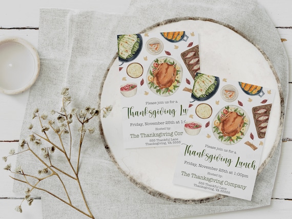 Thanksgiving Luncheon Invitations Business