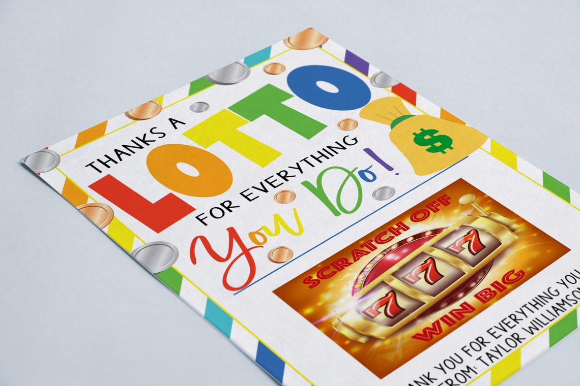 Lottery Gift Card Holder Scratch off Ticket Thanks A Lotto - Etsy