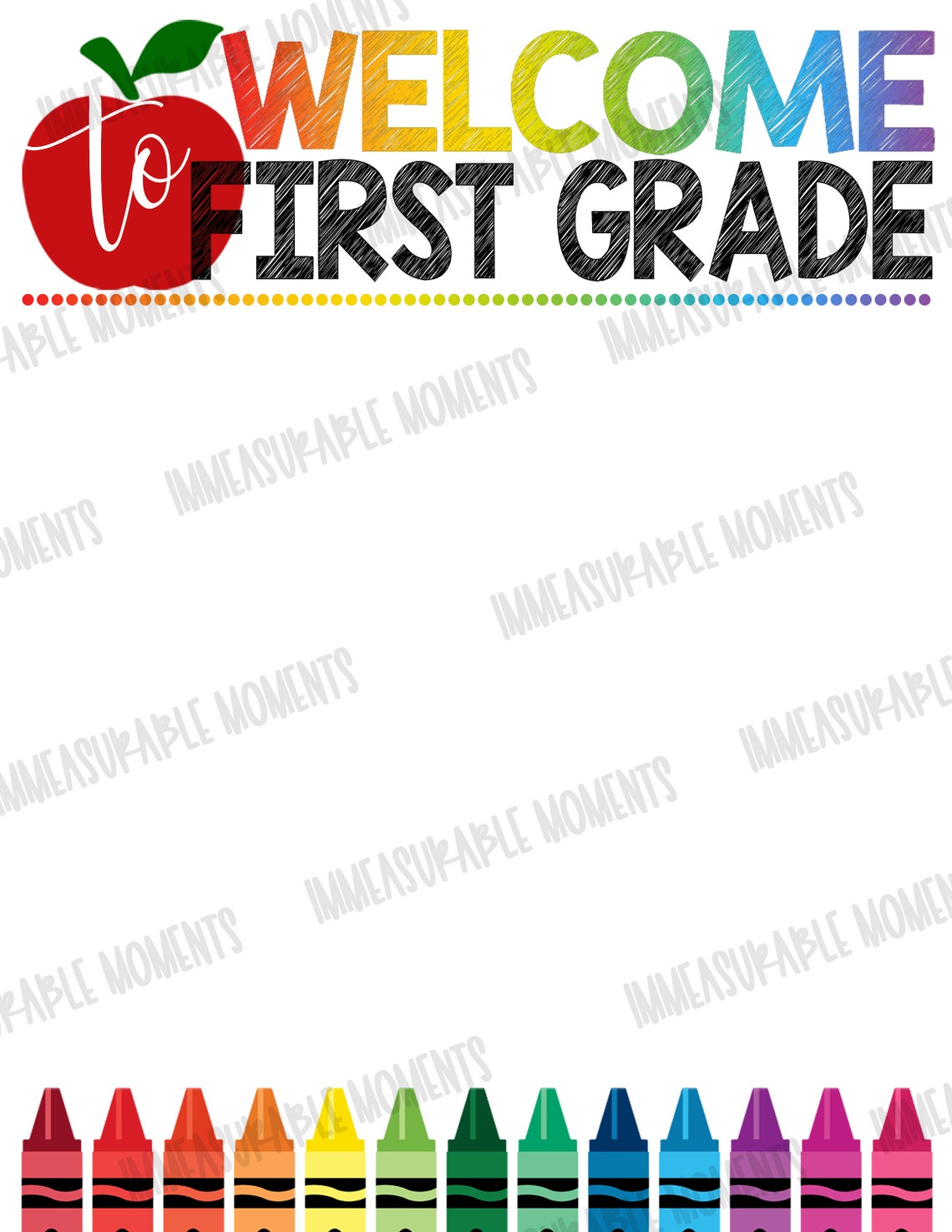 Welcome to First Grade Blank Template - Etsy