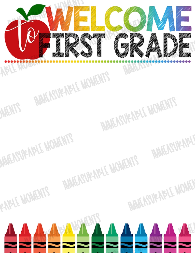 Welcome to First Grade Blank Template | Etsy