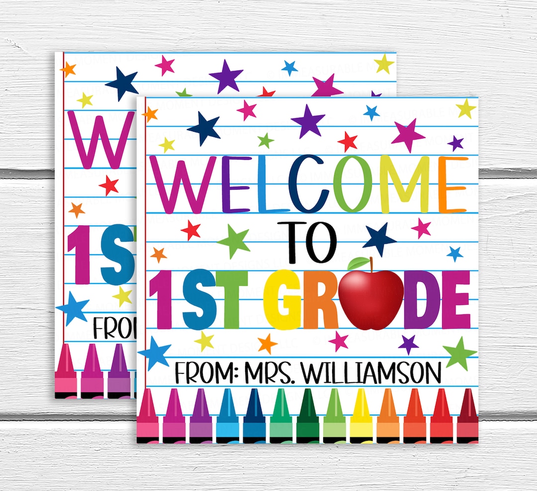 Welcome to First Grade Gift Tag, New School Year 1st Grade Student Gift ...