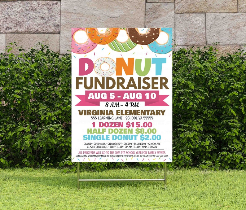 Donut Fundraiser Flyer, Bake Sale Fundraising Invitation, School Church ...