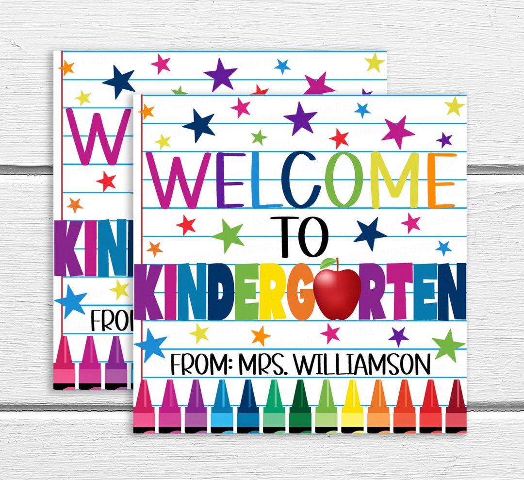 Welcome to Kindergarten Gift Tag New School Year Student - Etsy