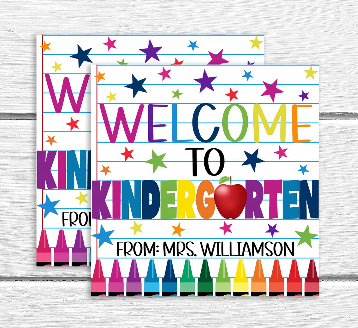 Welcome to Kindergarten Gift Tag New School Year Student - Etsy