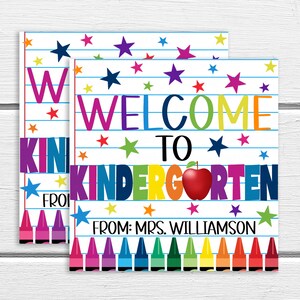 Welcome to Kindergarten Gift Tag, New School Year Student Gift, Kinder ...