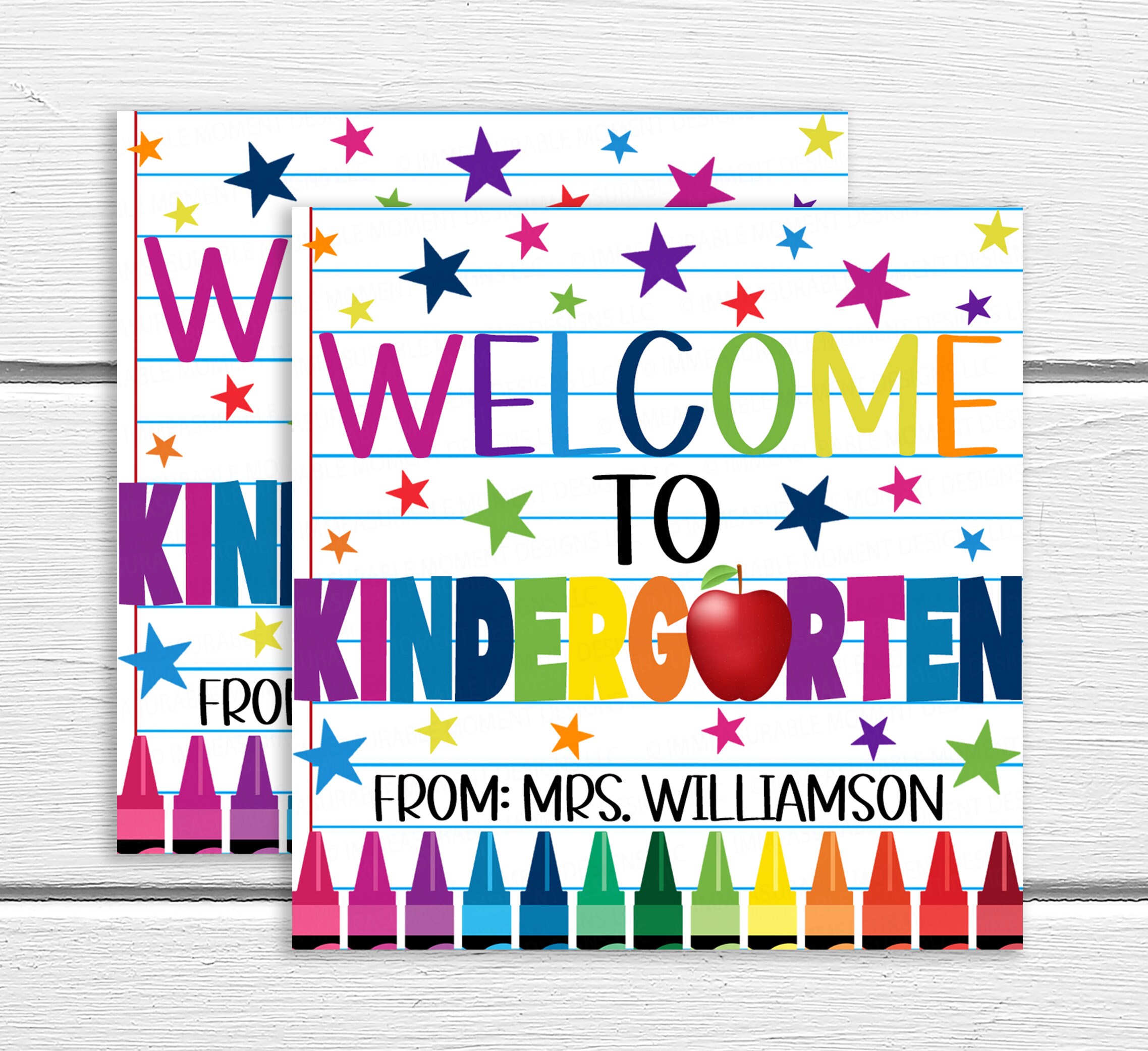 Welcome to Kindergarten Gift Tag, New School Year Student Gift, Kinder ...