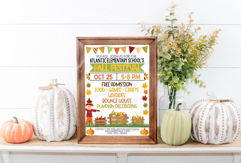 EDITABLE Fall Festival Flyer Invitation, Kids Fall Event, Community ...