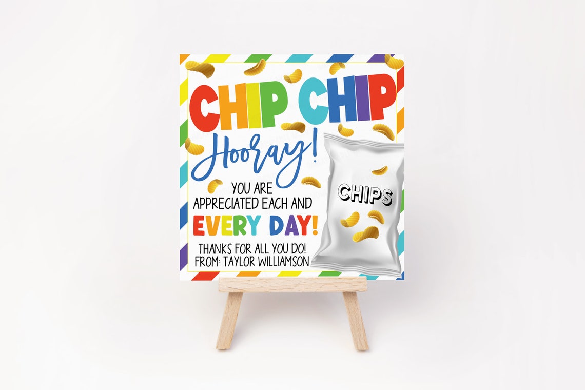 Chips Gift Tags Chip Chip Hooray Potato Chip Appreciation - Etsy