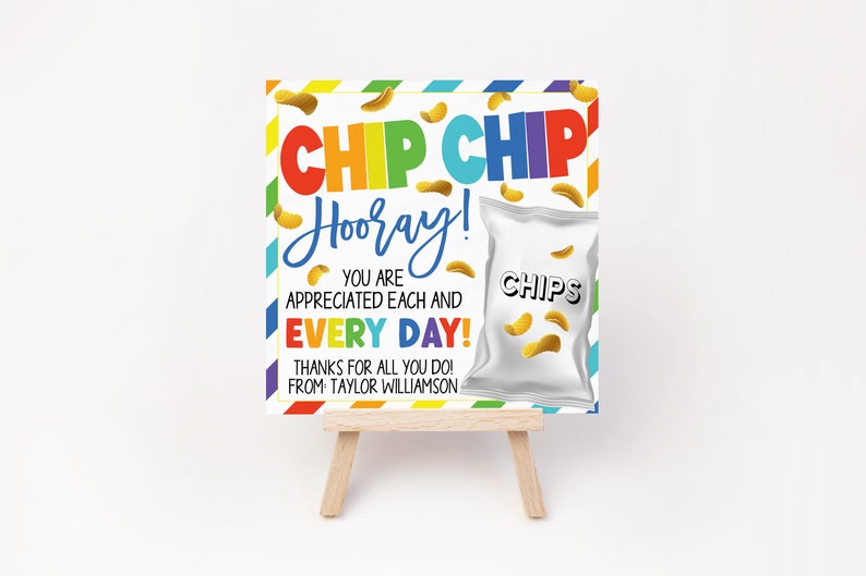 Chips Gift Tags Chip Chip Hooray Potato Chip Appreciation - Etsy