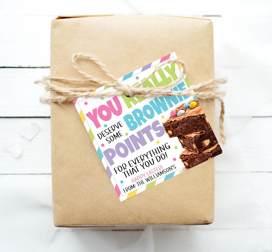 Easter Brownie Appreciation Gift Tags, You Really Deserve Brownie ...
