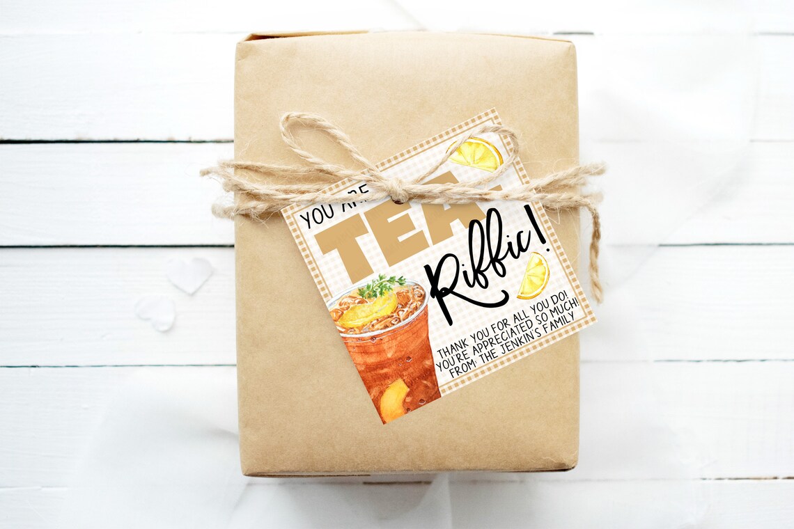 Iced Tea Gift Tag Editable You Are Tea-riffic Iced Tea - Etsy