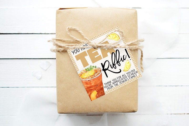 Iced Tea Gift Tag Editable You Are Tea-riffic Iced Tea - Etsy