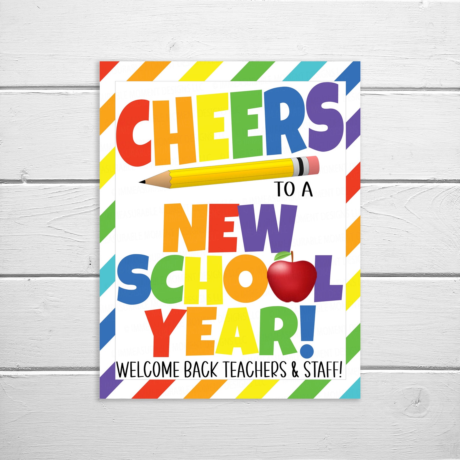 New School Year Sign Printable Cheers to A New Year Teacher - Etsy