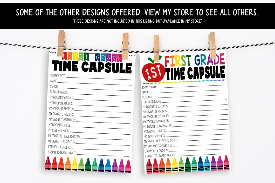 Time Capsule Printable Kids Student Memory Sheet School - Etsy