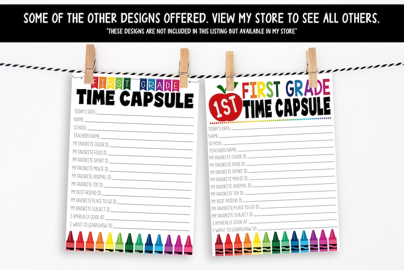 Time Capsule Printable Kids Student Memory Sheet School - Etsy