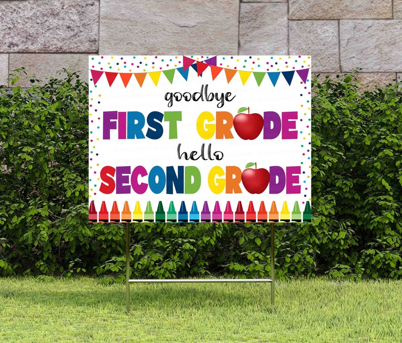 Last Day of First Grade Sign Printable Goodbye First Grade - Etsy