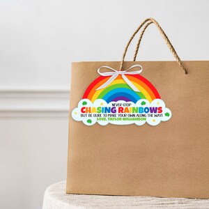 St. Patrick's Day Gift Tag, Inspirational Rainbow Gift Tag, St Patty ...