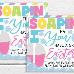 Appreciation Soap Gift Tag, Soapin' You Have A Great Easter, Hand Soap ...