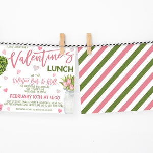 Valentines Lunch Dinner Brunch Luncheon Invitation, Editable Valentine ...