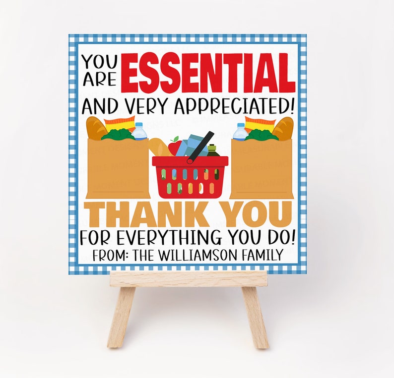 Grocery Store Gift Tag Thank You Essential Worker - Etsy