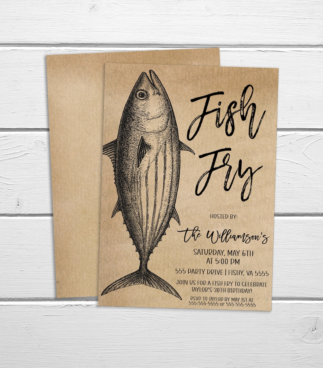 Fish Fry Invitation, Fish Fry Party Invite, Any Occassion Fish Fry ...