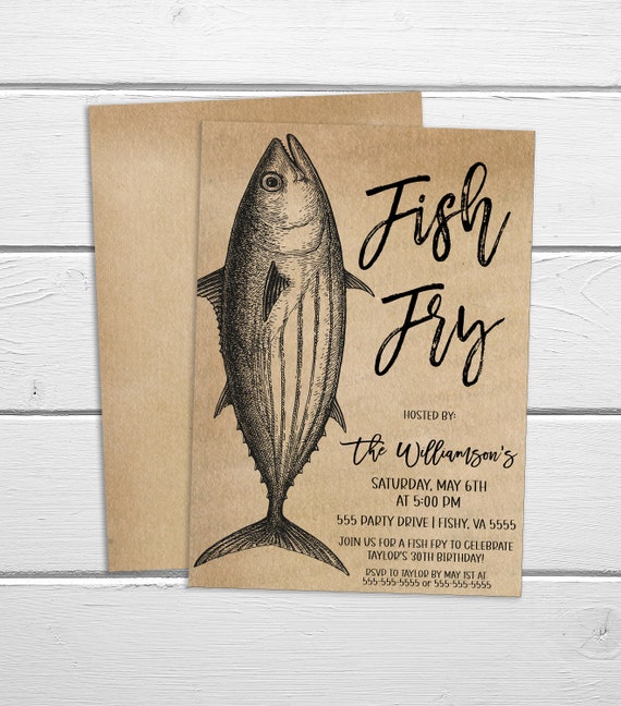 Fish Fry Invitation, Fish Fry Party Invite, Any Occassion Fish Fry ...