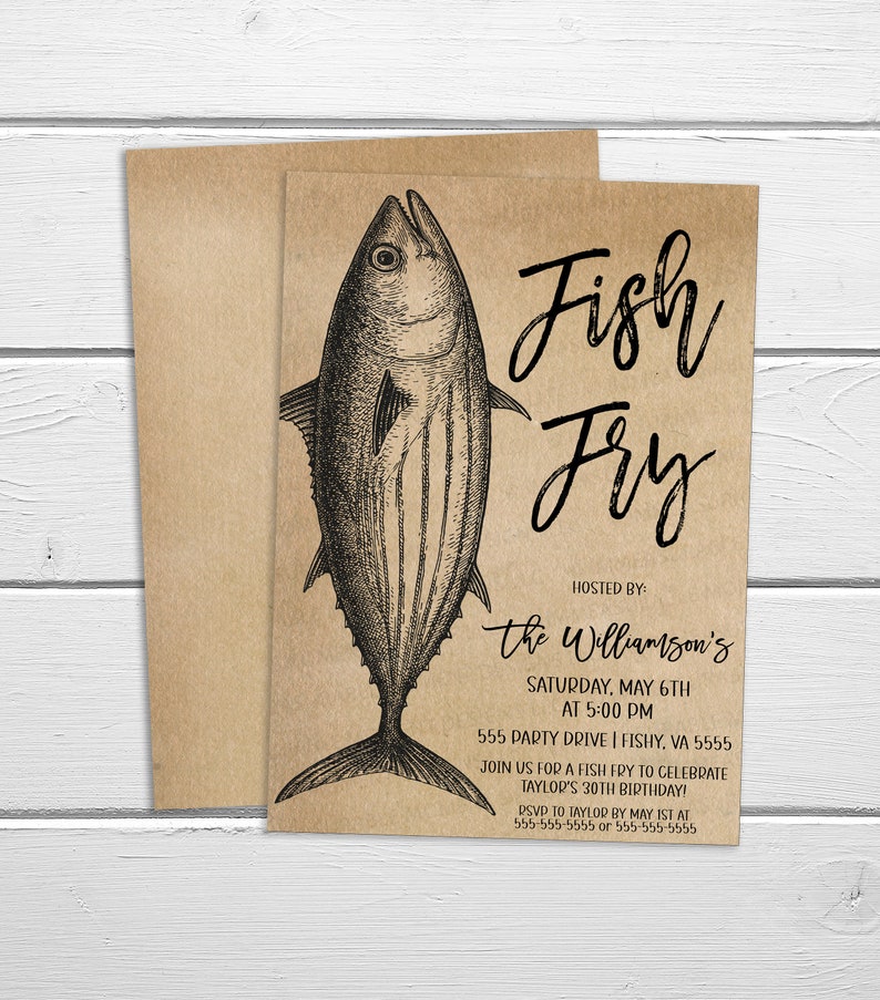 Fish Fry Invitation, Fish Fry Party Invite, Any Occassion Fish Fry ...