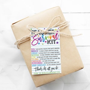 Teacher Survival Kit Gift Tag, Welcome Back Gift for School Teachers ...