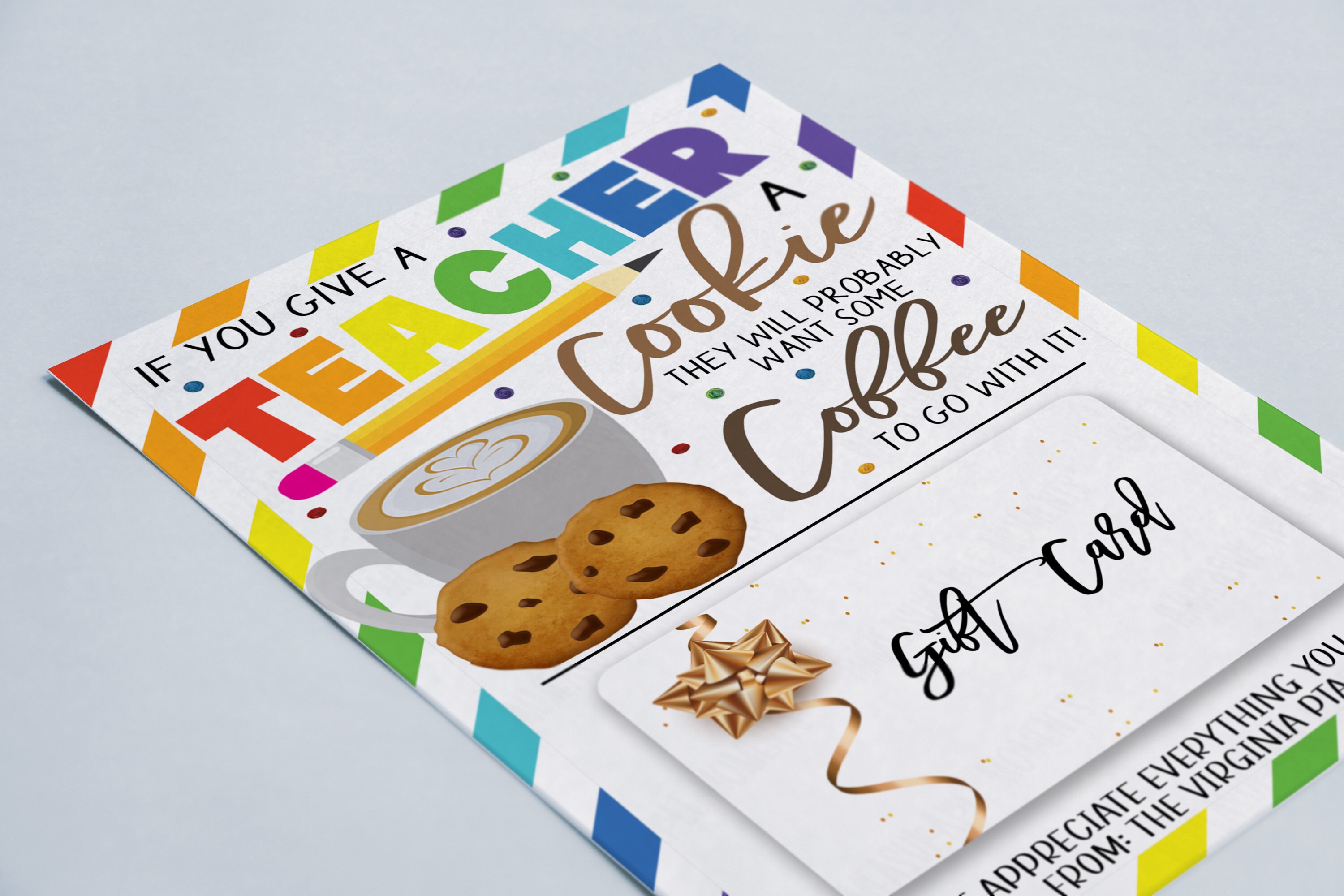Teacher Appreciation Gift Card Holder, If You Give A Teacher Cookie ...