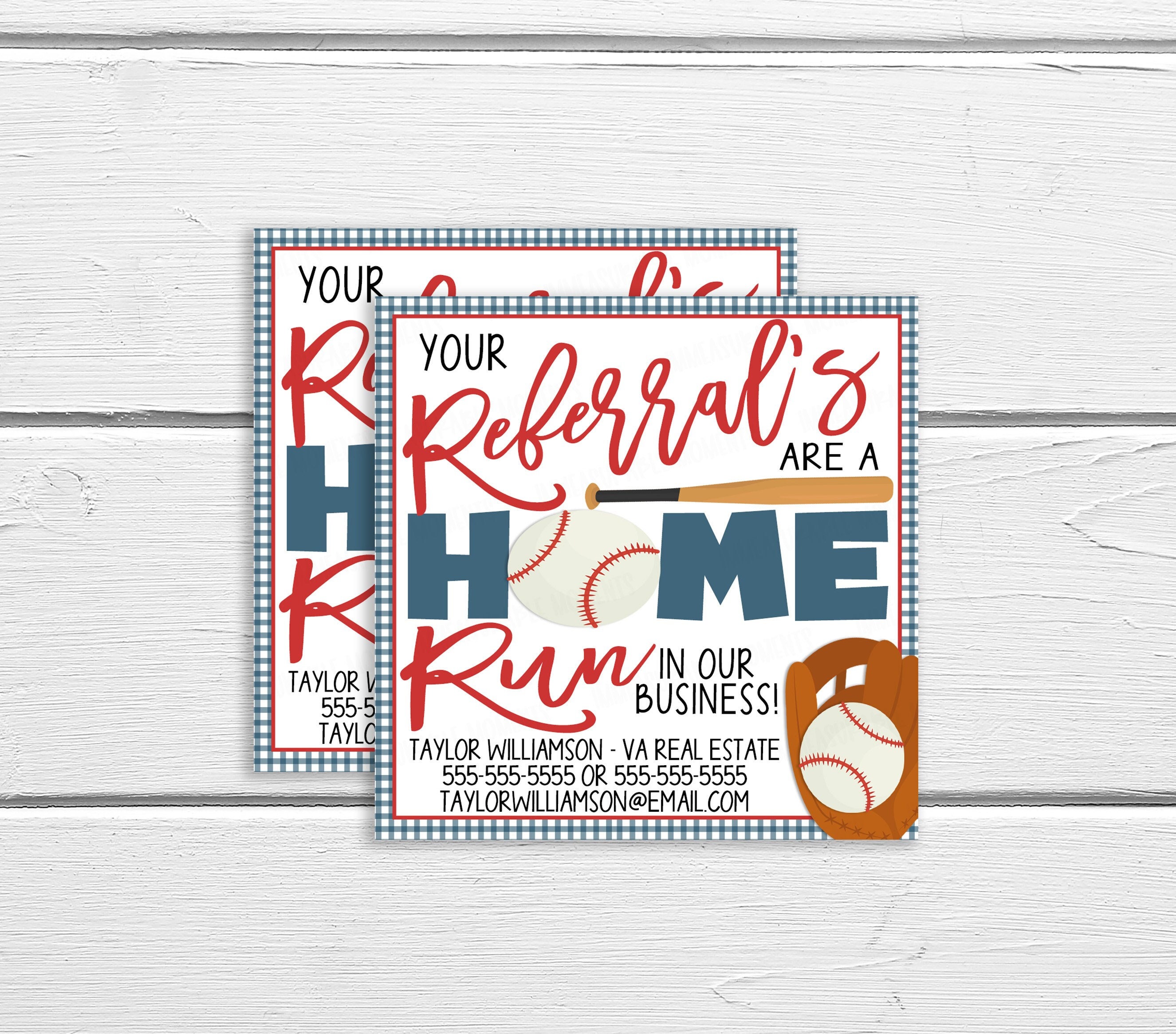 Baseball Marketing Tags, Your Referrals Are A Home Run in Our Business ...