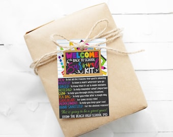 Teacher Survival Kit Gift Tag Welcome Back to School First - Etsy
