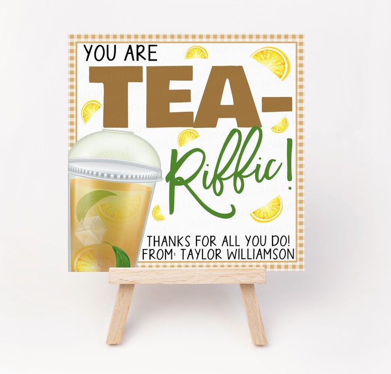 Iced Tea Gift Tag Editable You Are Tea-riffic Iced Tea - Etsy