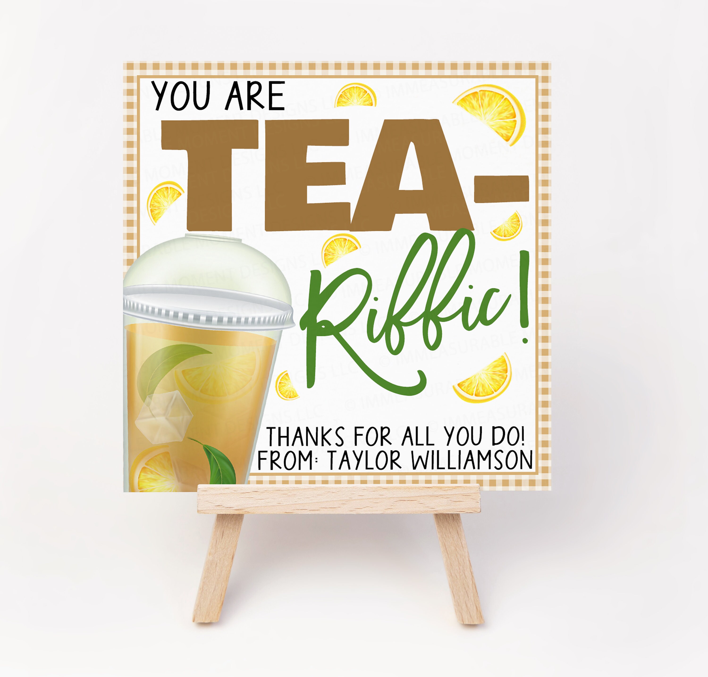 Iced Tea Gift Tag Editable You Are Tea-riffic Iced Tea - Etsy