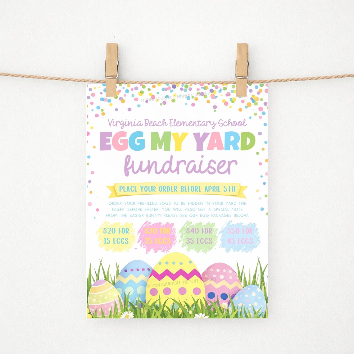 Egg My Yard Fundraiser Flyer, Editable Easter Egg My Yard Event, School ...